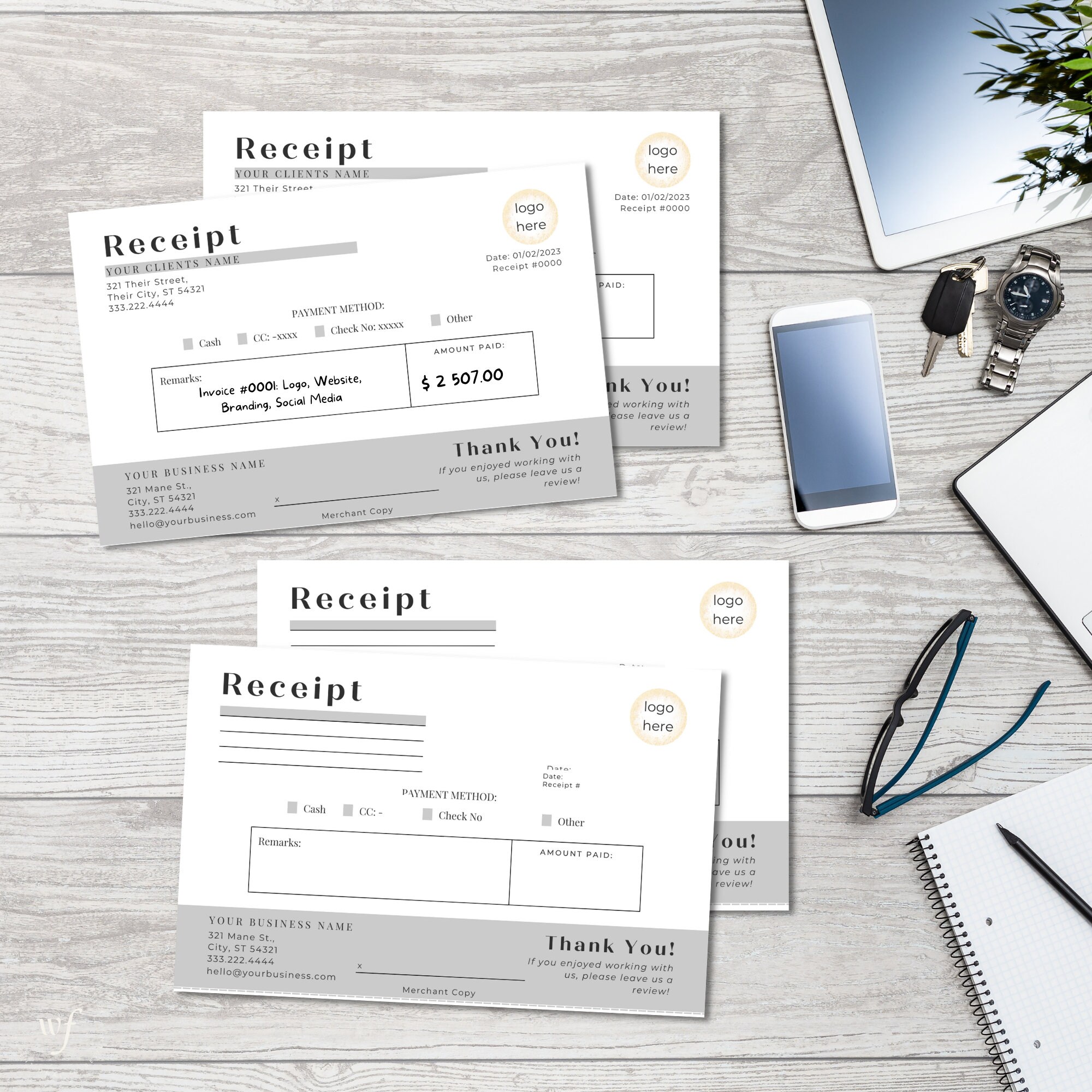 Receipt Template, Canva, Small Business Accounting, Proof of Purchase ...