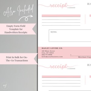 Pink Receipt Template, Boho Small Business, Proof of Purchase ...