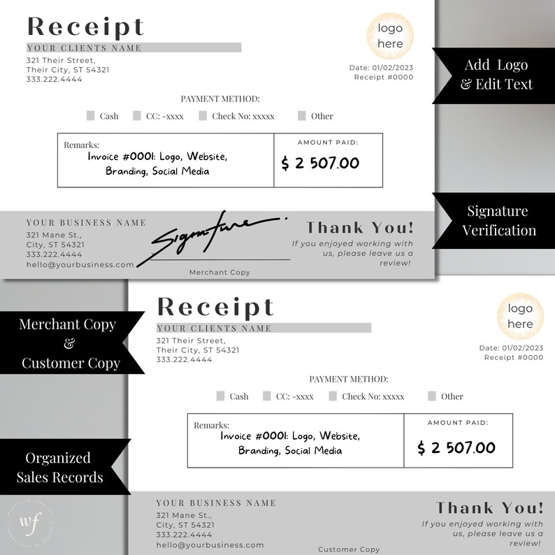 Receipt Template, Canva, Small Business Accounting, Proof of Purchase ...