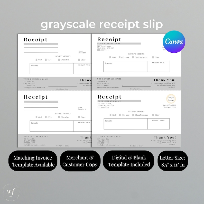 Receipt Template, Canva, Small Business Accounting, Proof of Purchase ...