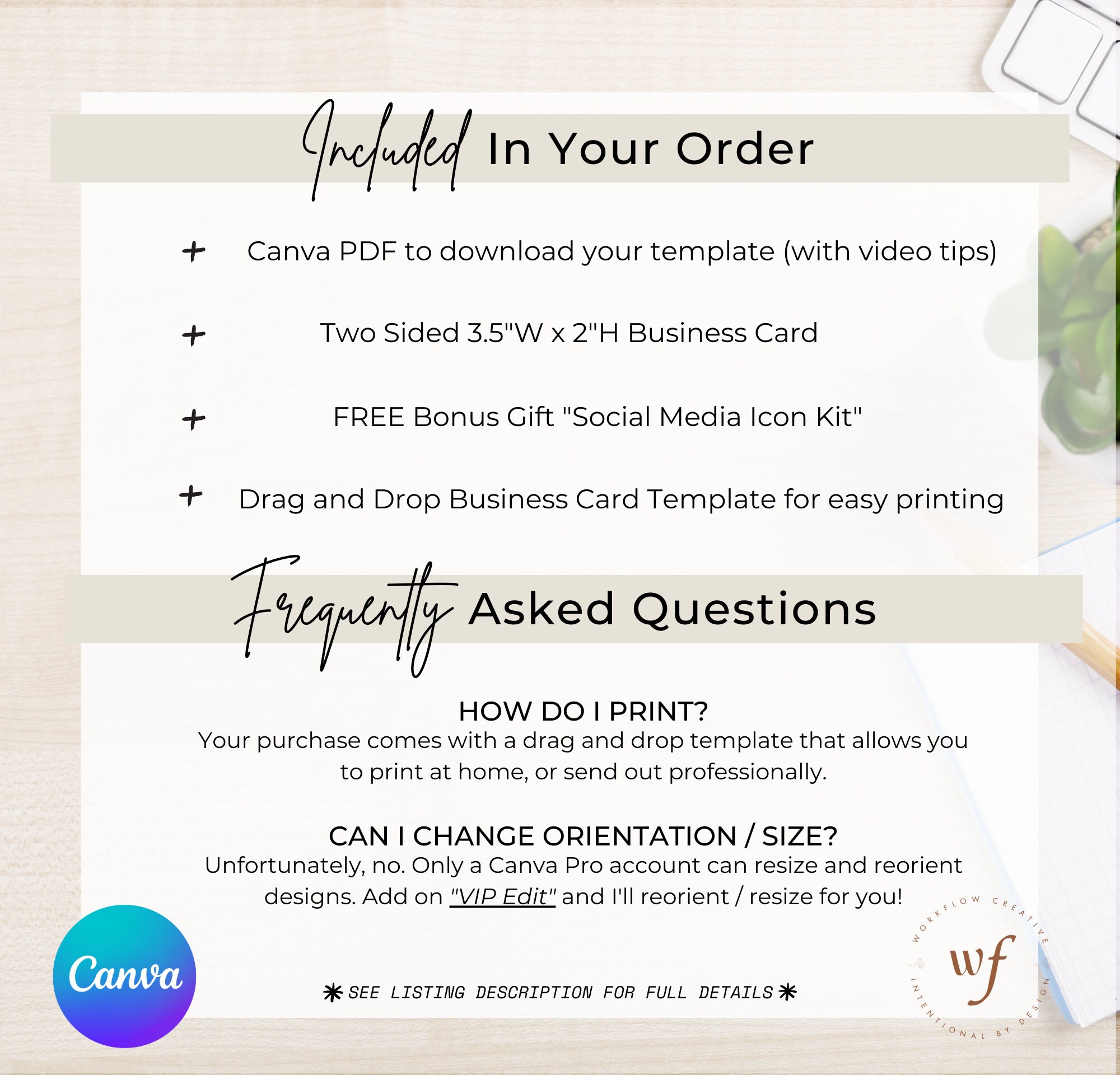 Sage Business Card, Minimalist Calling Card, Editable Canva Template ...