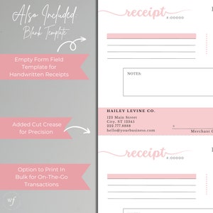 Pink Invoice and Receipt Template, Blush Document, Bill Statement, Pay ...