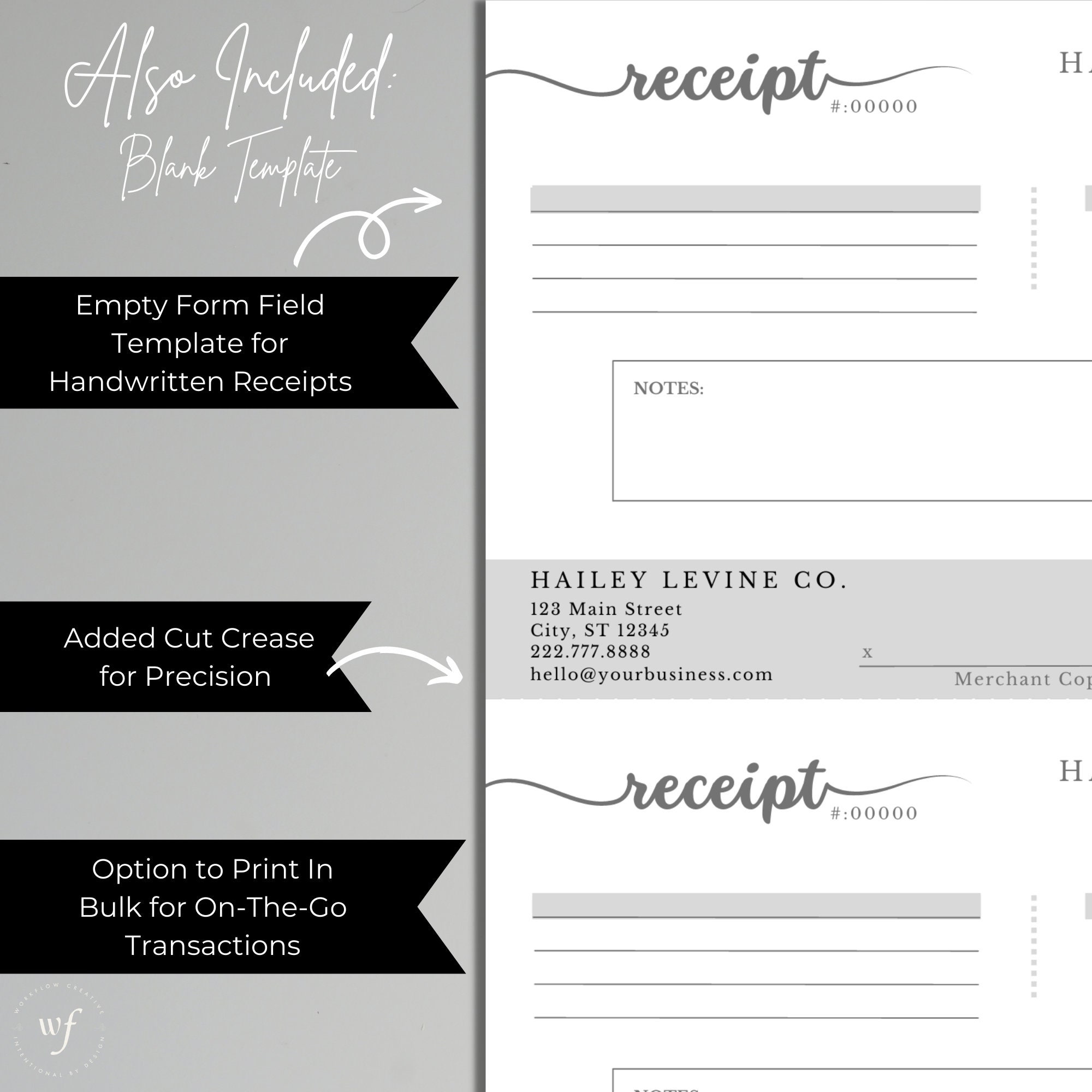 Invoice and Receipt Template, Black and White Document, Bill Statement ...