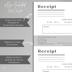 Invoice and Receipt Template, Black and White Document, Bill Statement ...