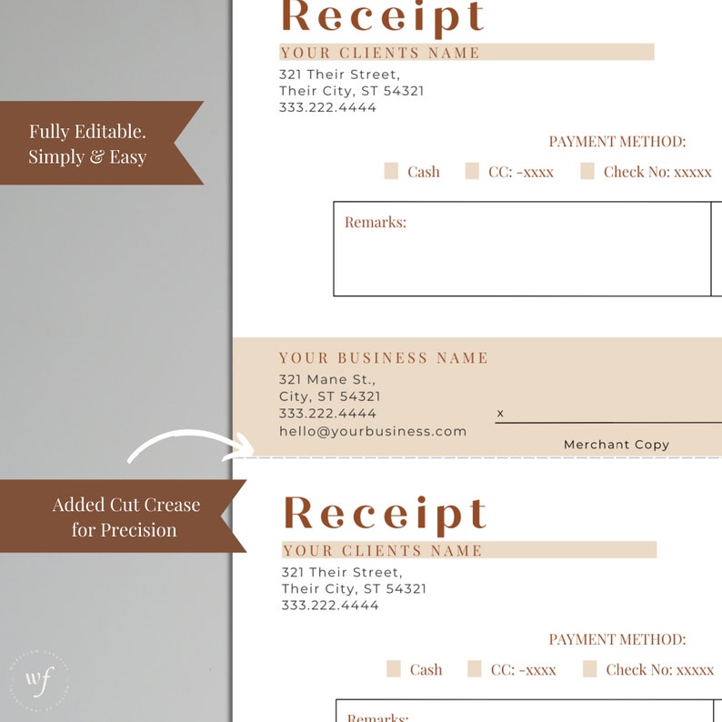 Receipt Template, Earth Toned Document, Canva, Small Business ...