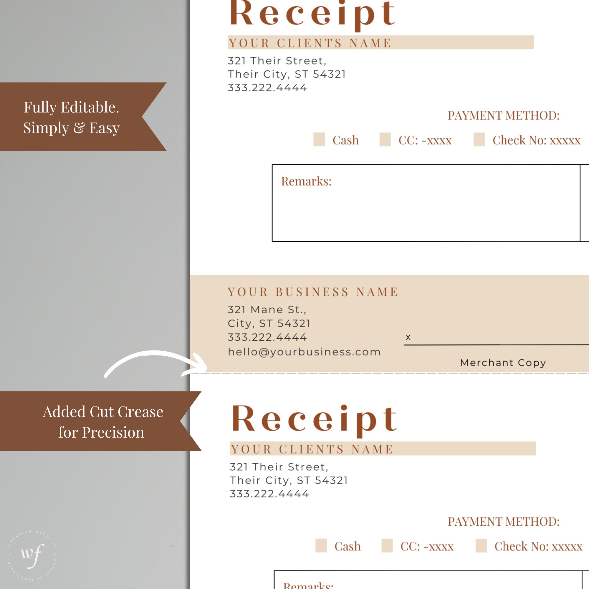 Receipt Template, Earth Toned Document, Canva, Small Business ...