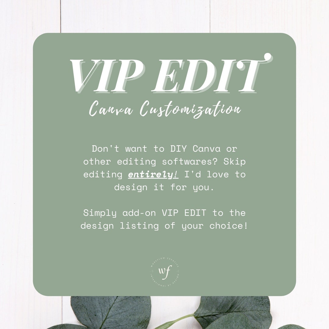 VIP Edit | Edit My Template | Add on | Customization | Instant Download ...