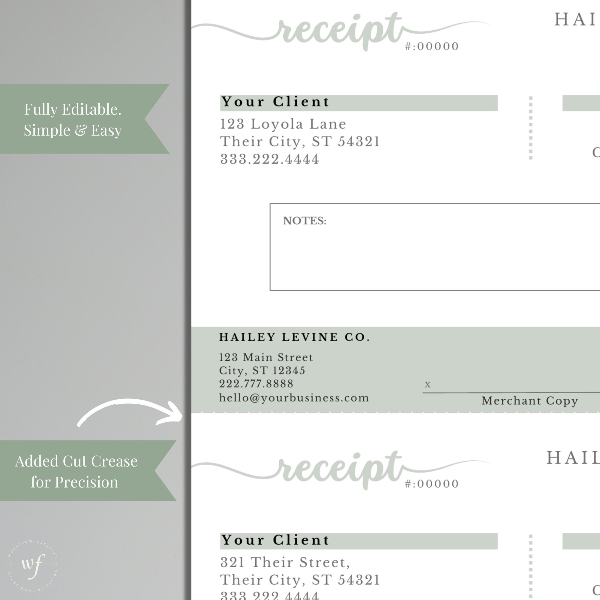 Sage Receipt Template, Boho Small Business, Proof of Payment, Pay ...