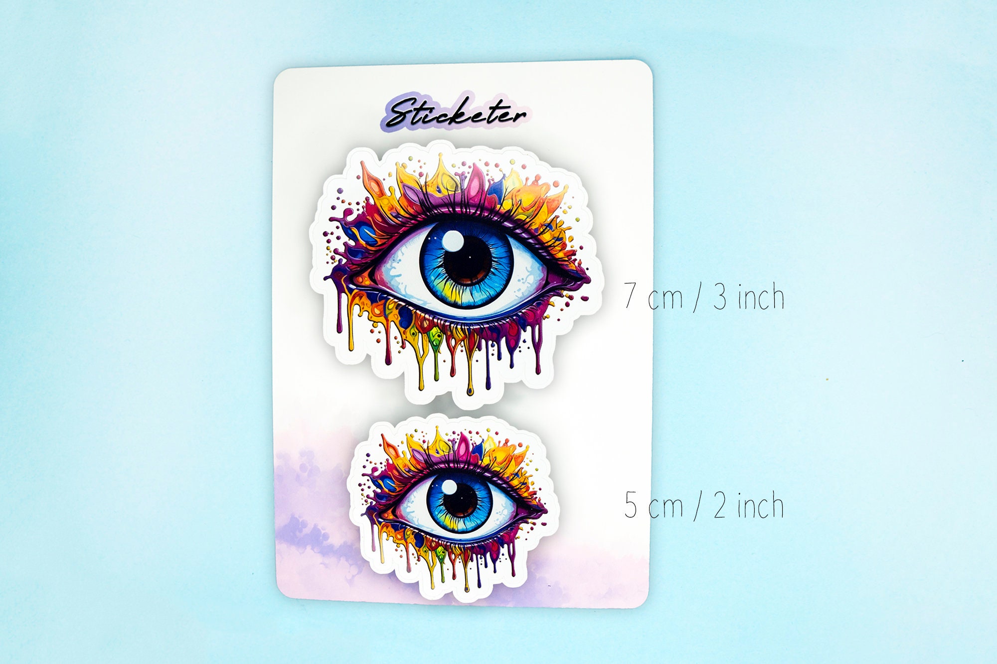 Colorful Pop Art Eye Sticker Retro Psychedelic Abstract - Etsy
