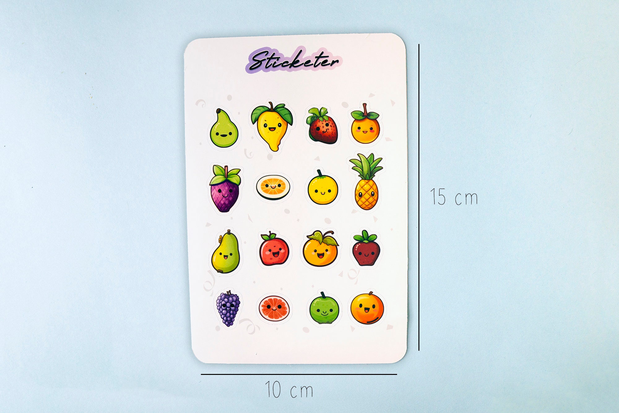 Cute Fruits & Berry Sticker Sheet, Tropical Juicy Assortment, Mixed ...