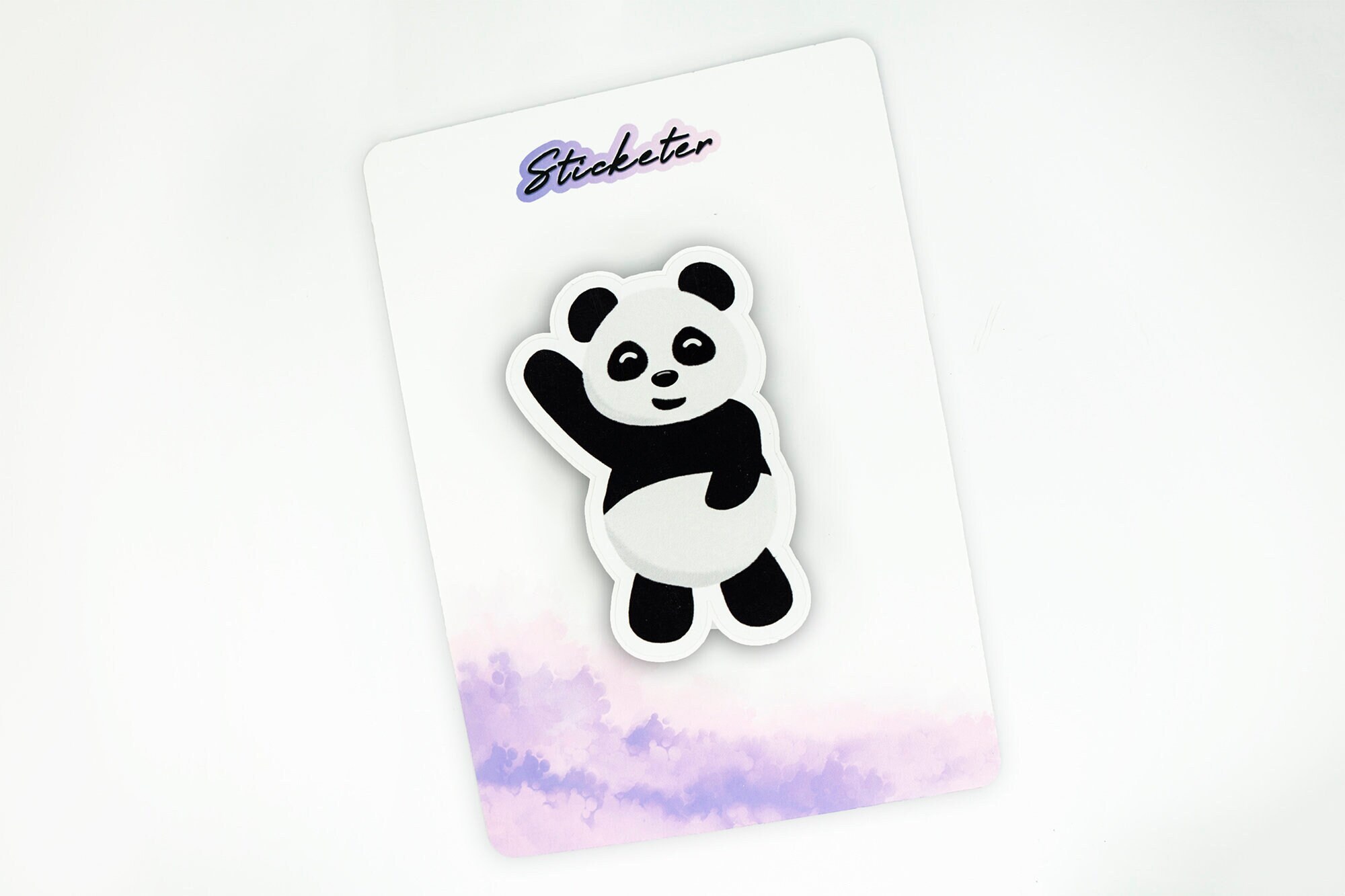 Happy Cute Panda Sticker - Fun Panda Bear Art for Laptop, Water Bottle ...