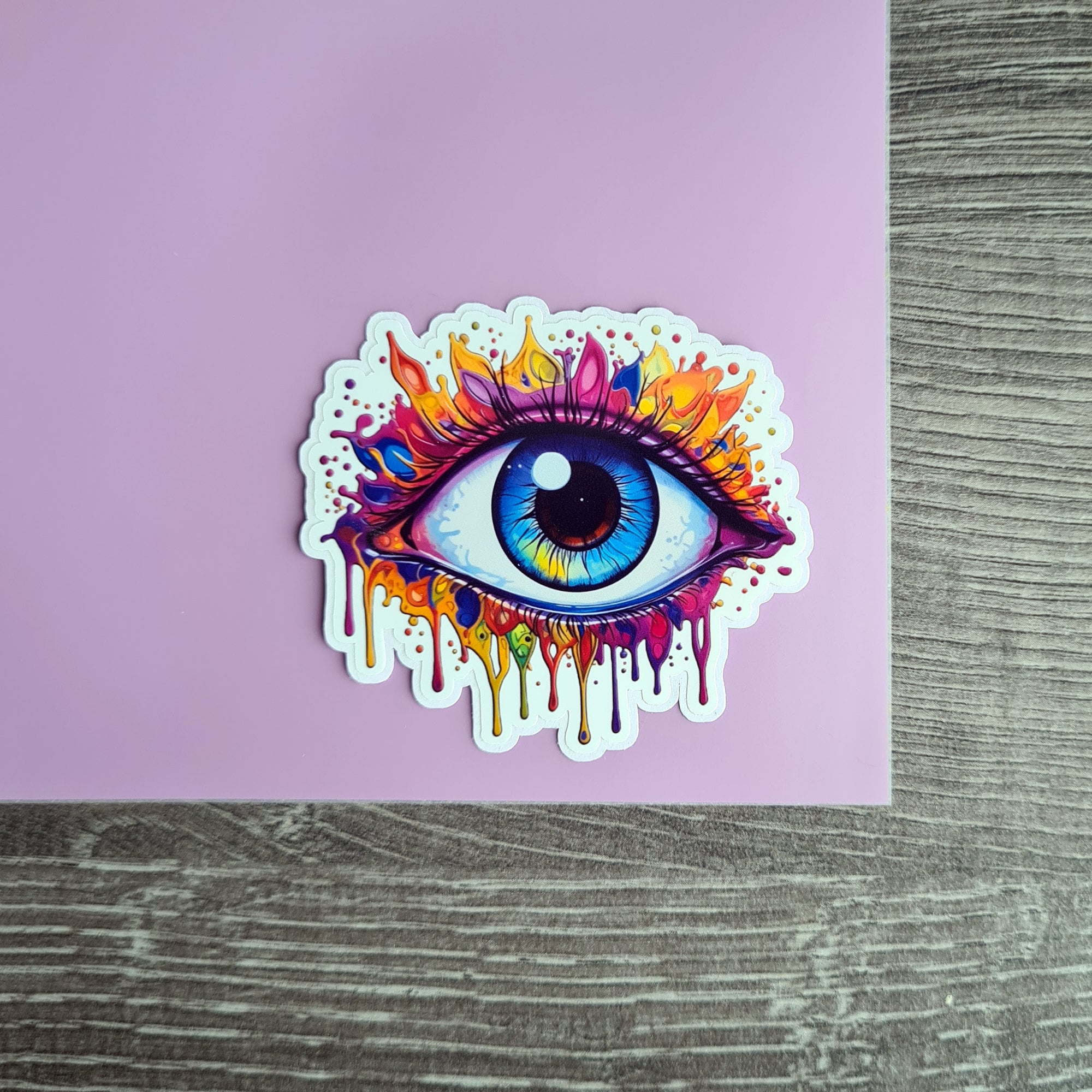 Colorful Pop Art Eye Sticker, Retro Psychedelic Abstract Design - Etsy