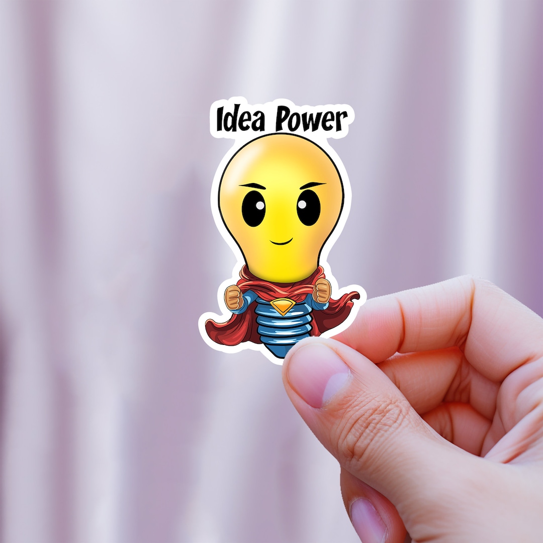 Idea Power Sticker: Superhero Light Bulb Art - Etsy