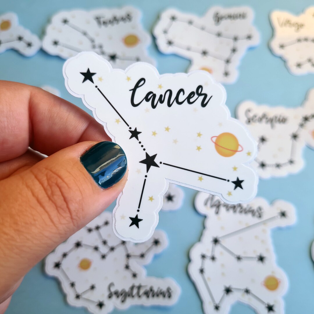 Cancer Zodiac Sticker, Celestial Crab Decal, Astrology Gift for ...