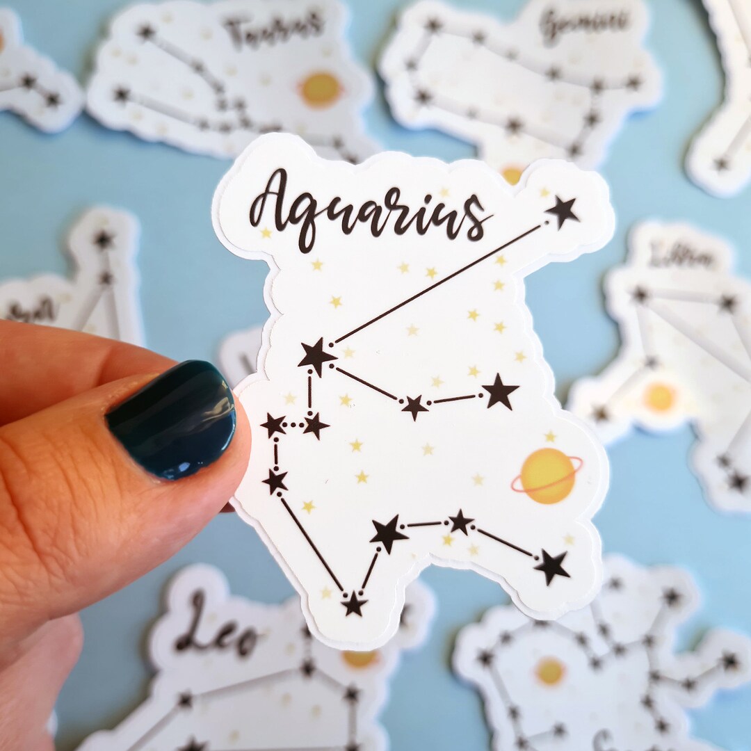 Aquarius Zodiac Sticker: Celestial Constellation Decal - Etsy