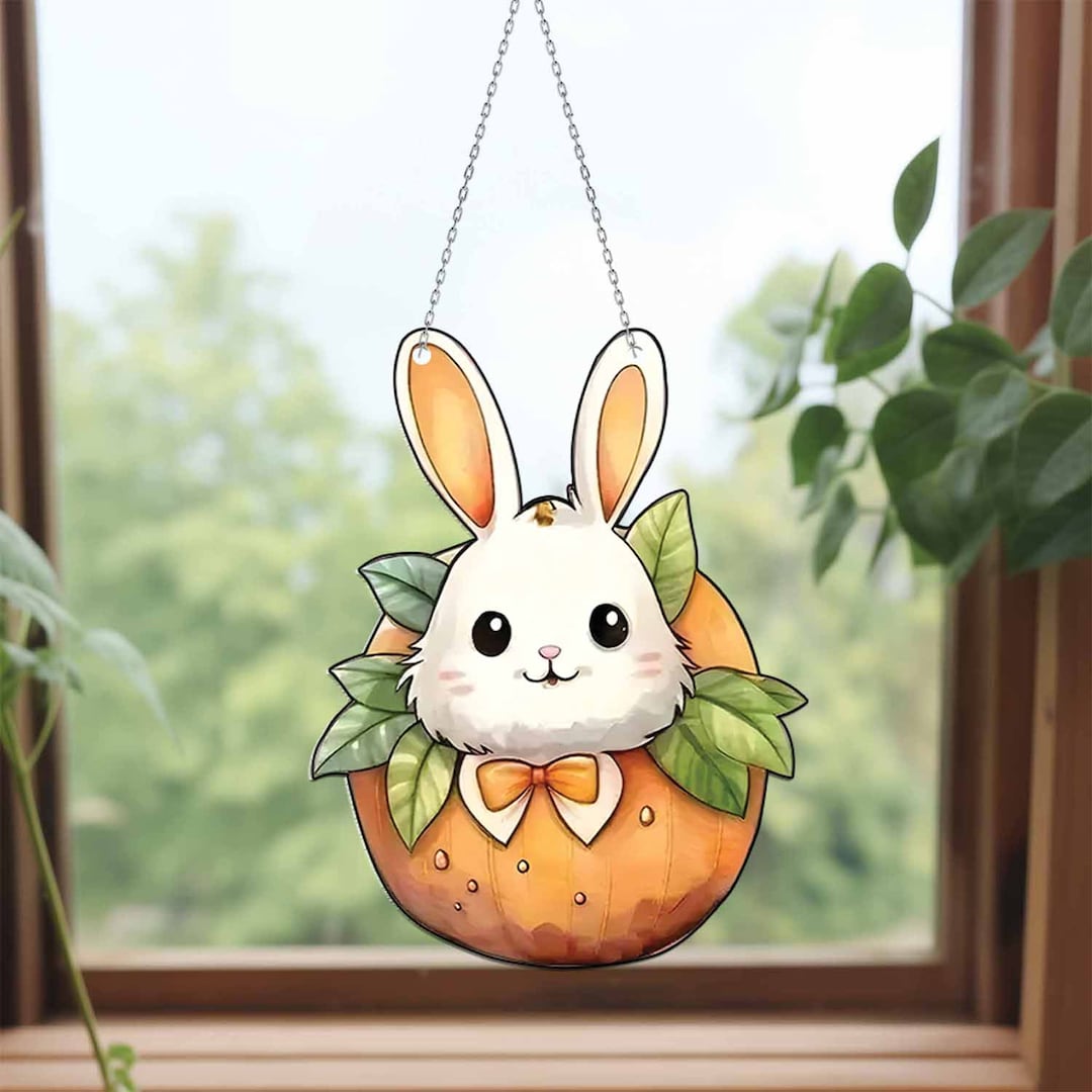 Easter Bunny Window Hanging, Acrylic Window Hangings, Easter Bunny ...