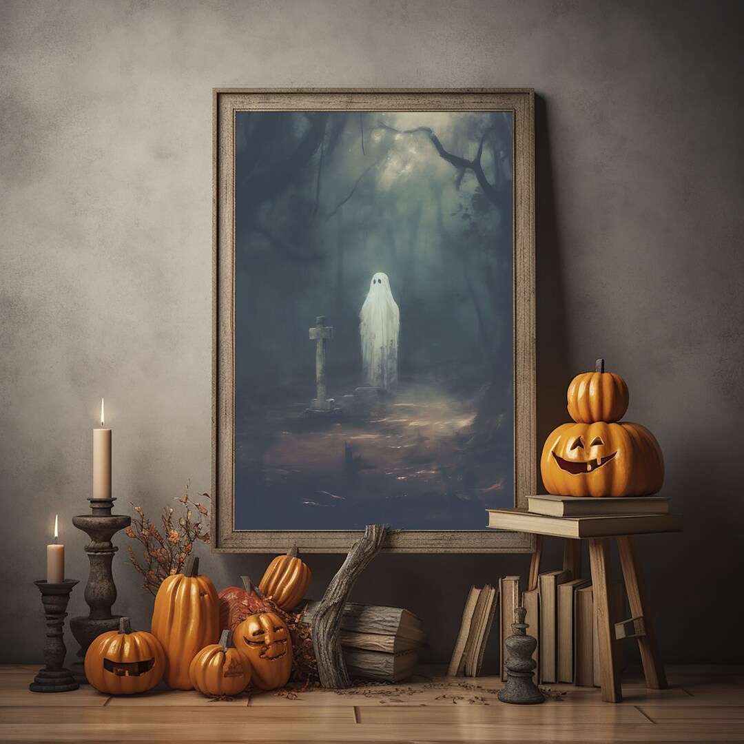 Ghost in the Gloomy Forest Poster Ghosts Art Print Halloween - Etsy