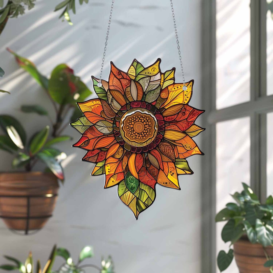 Sunflower Acrylic Window Hanging, Sunflower Decor, Sunflower Kitchen ...