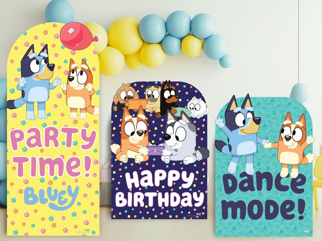 Bluey Party Backdrop Cardboard Cutouts Official Licensed Standees ...