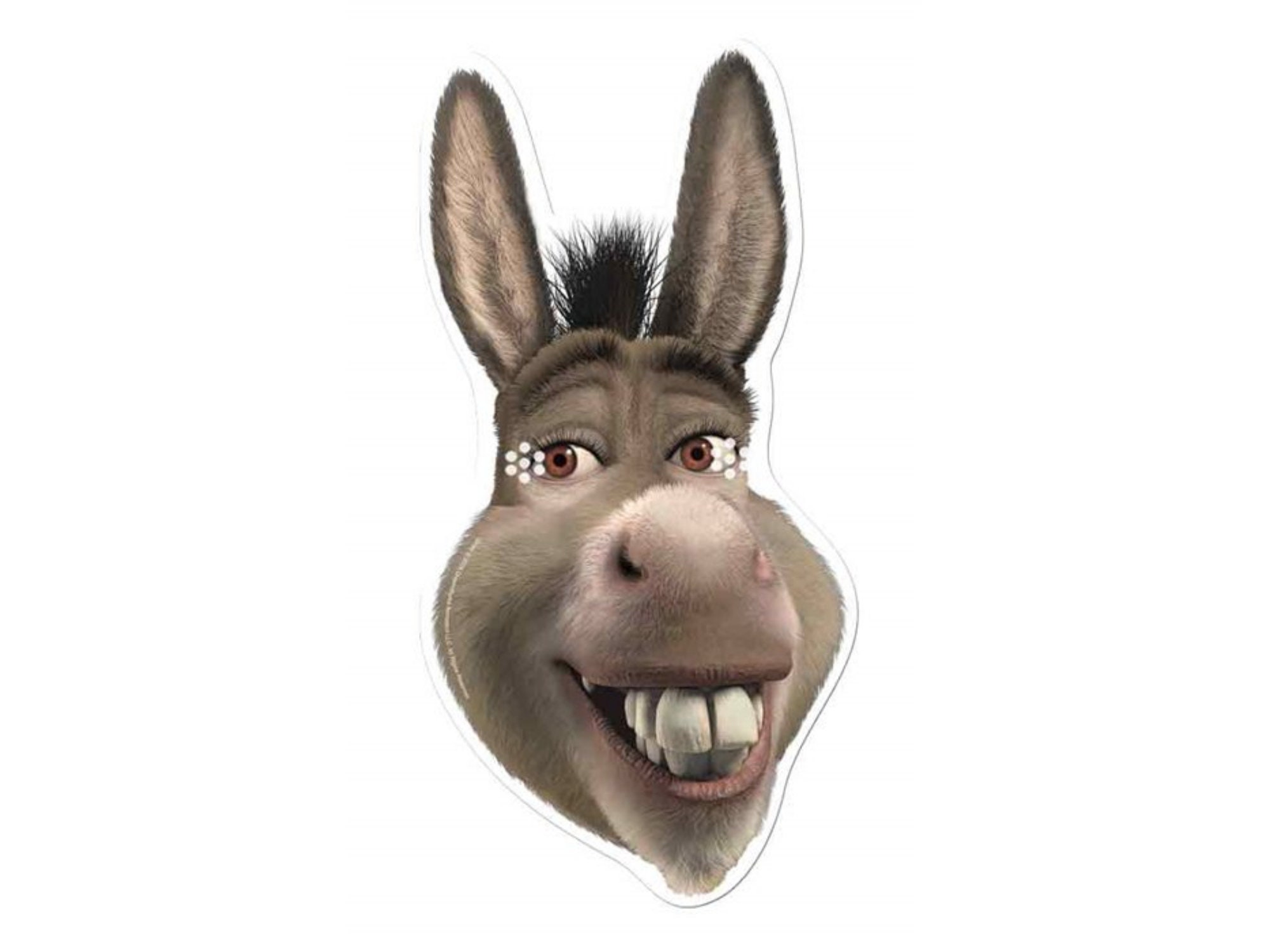 Donkey 2D Card Party Mask Single Shrek Cartoon Character - Etsy