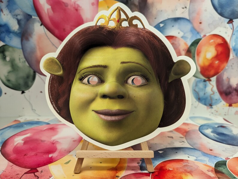 Princess Fiona 2D Card Party Mask Single Shrek Cartoon Character - Etsy
