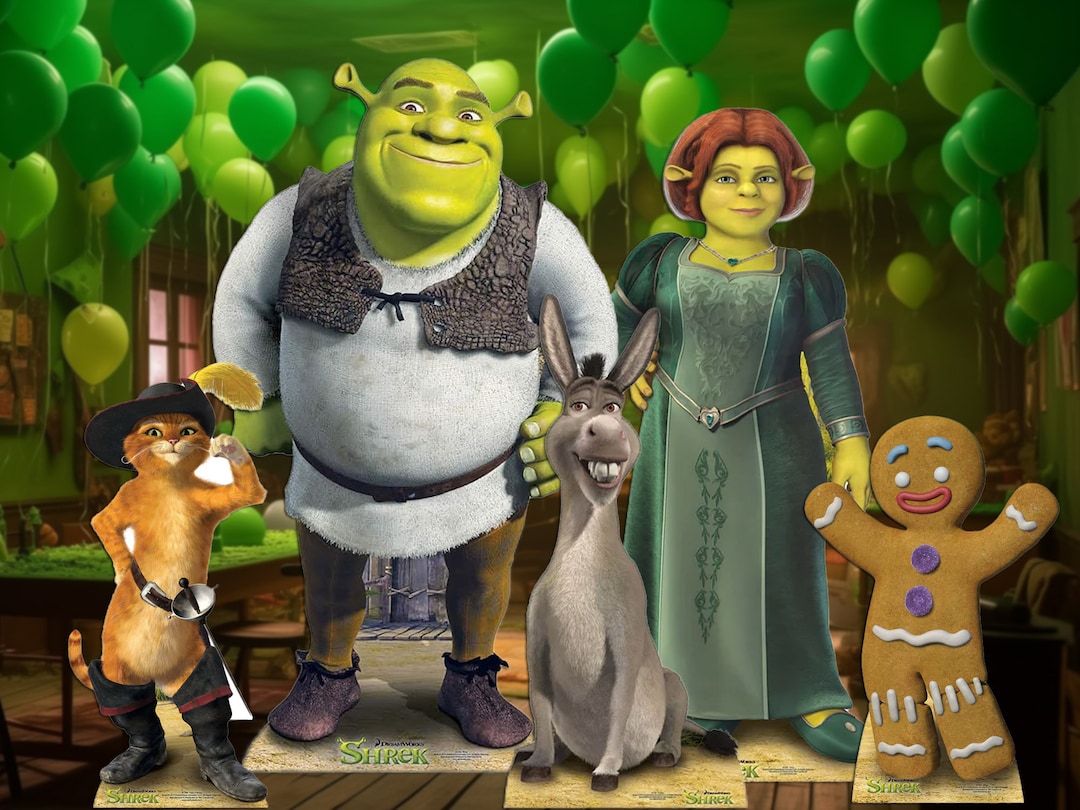 Shrek Cardboard Cutouts Official Standees Decorations Party Props ...