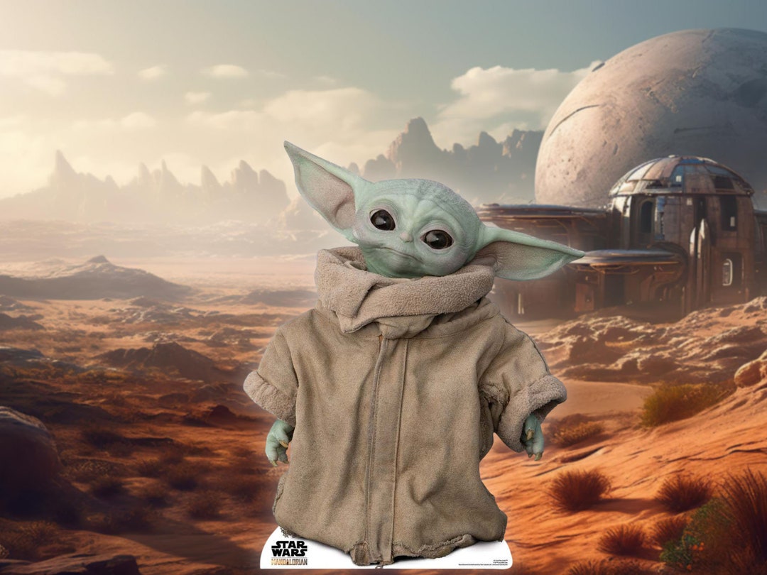 Grogu baby Yoda Head Tilt the Mandalorian Lifesize Cardboard Cutout ...