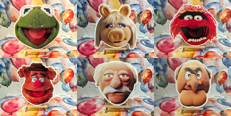 The Muppets 2D Card Party Masks - Six Pack - Miss Piggy, Kermit and ...