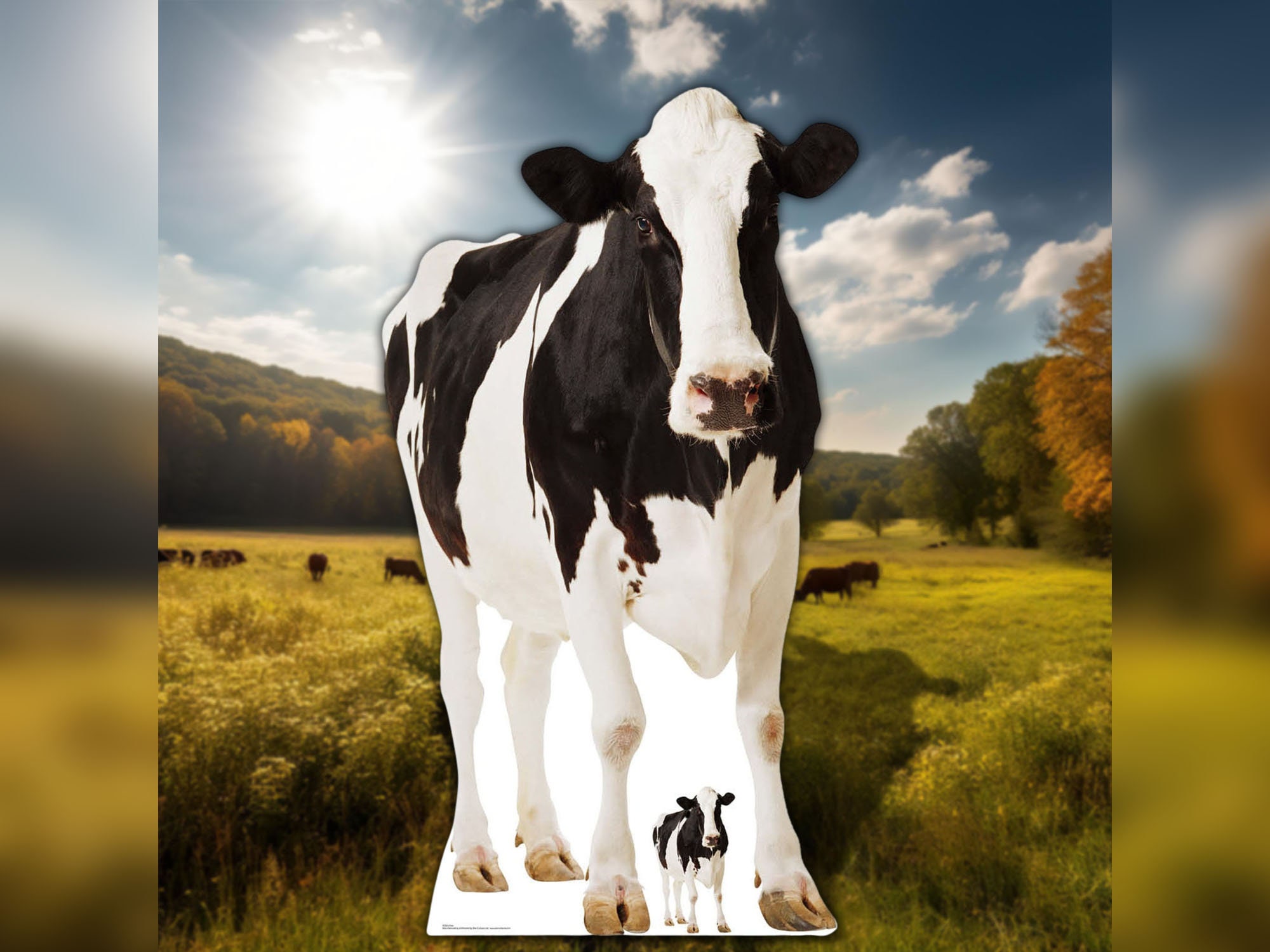 Cow Cardboard Cutout Animal Themed Standee Party Prop Measuring 165cm X ...