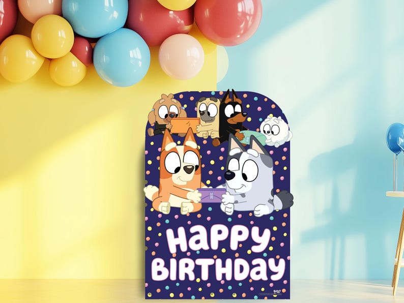 Bluey Party Backdrop Cardboard Cutouts Official Licensed Standees ...