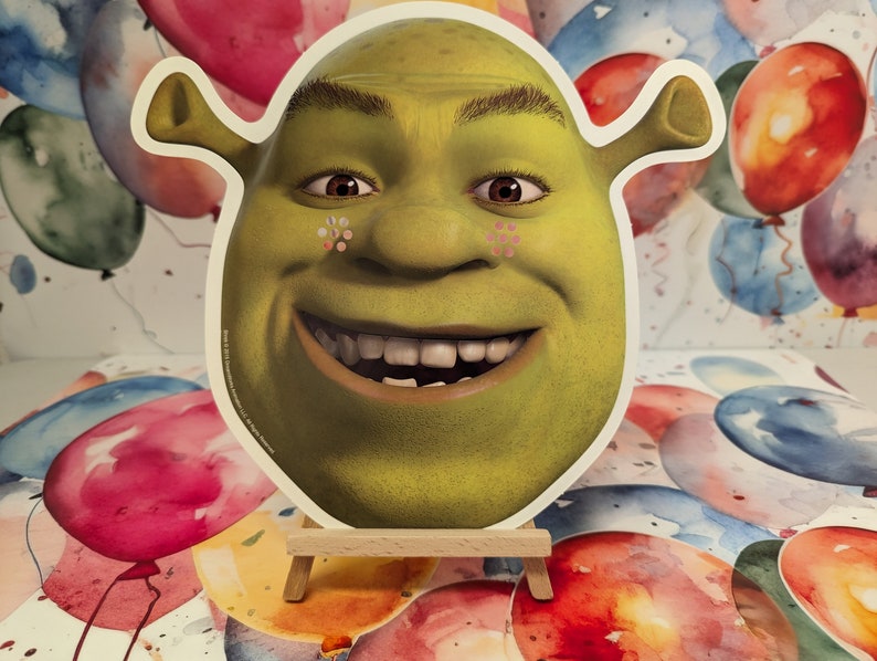 Shrek 2D Card Party Mask Single Cartoon Green Ogre - Etsy