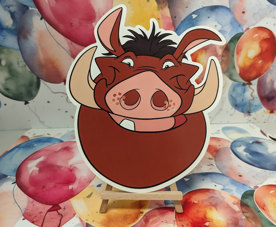 Pumbaa From the Lion King 2D Card Party Mask Single Pack Disney Cartoon ...