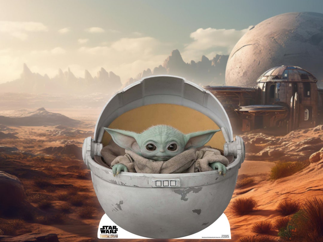 Grogu baby Yoda in the Pod the Mandalorian Lifesize Cardboard Cutout ...