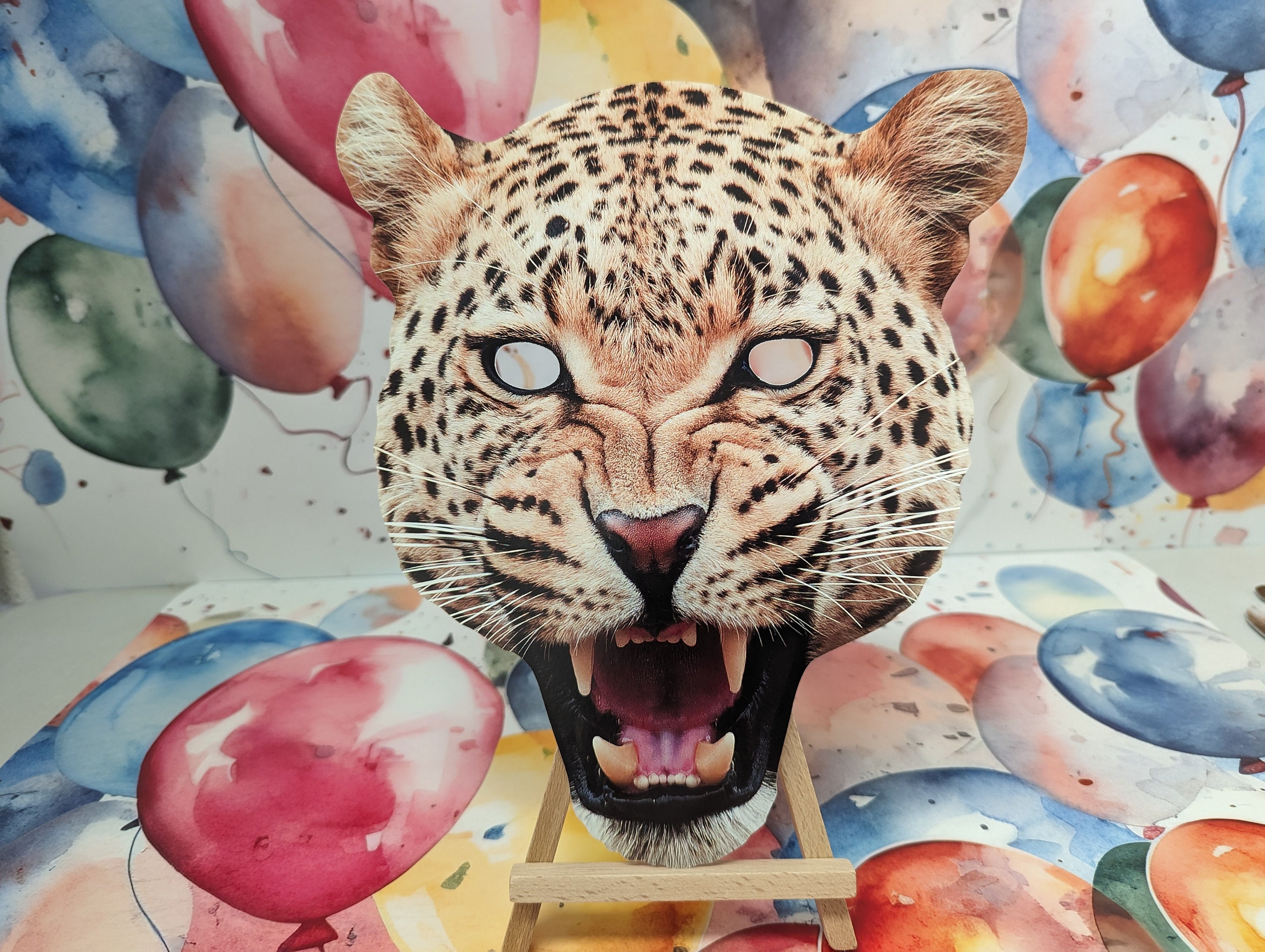 Leopard 2D Animal Card Party Mask Single Pack Animal Party - Etsy