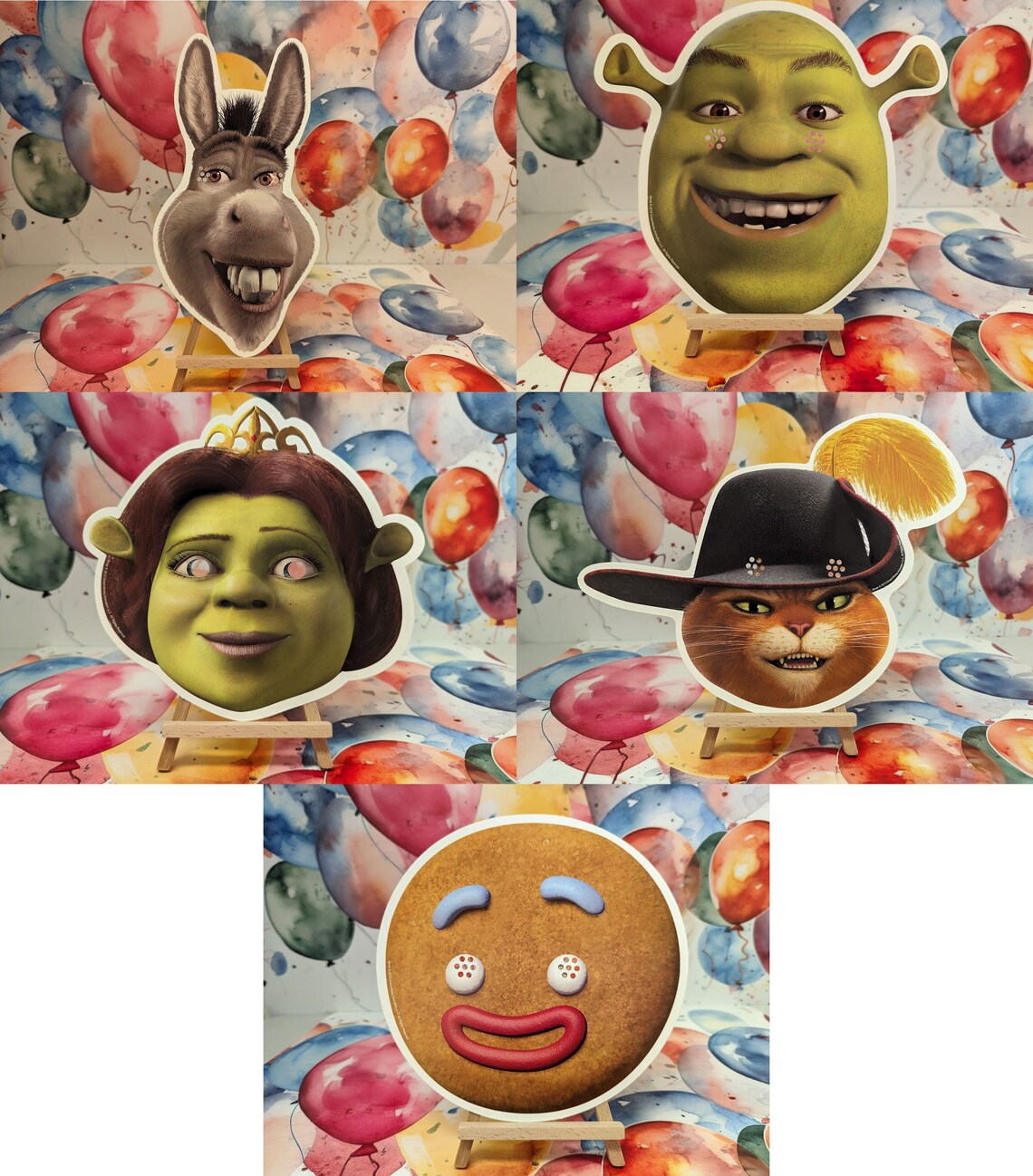 Shrek 2D Card Party Masks - Five Pack - the Green Ogre and Friends - Etsy