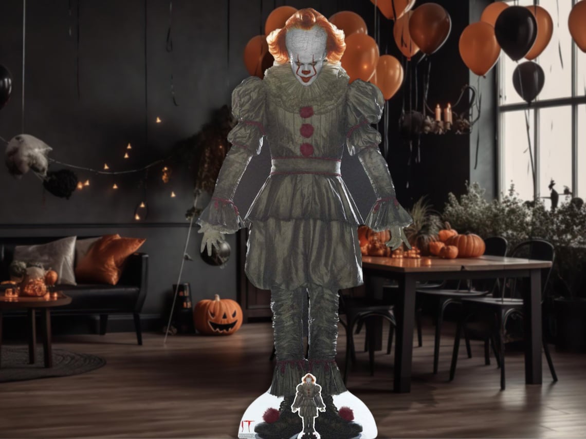 Pennywise Lifesize Cardboard Cutout Scary Halloween Standee Decoration ...