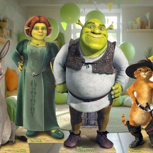 Shrek Cardboard Cutouts Official Standees Decorations Party Props ...