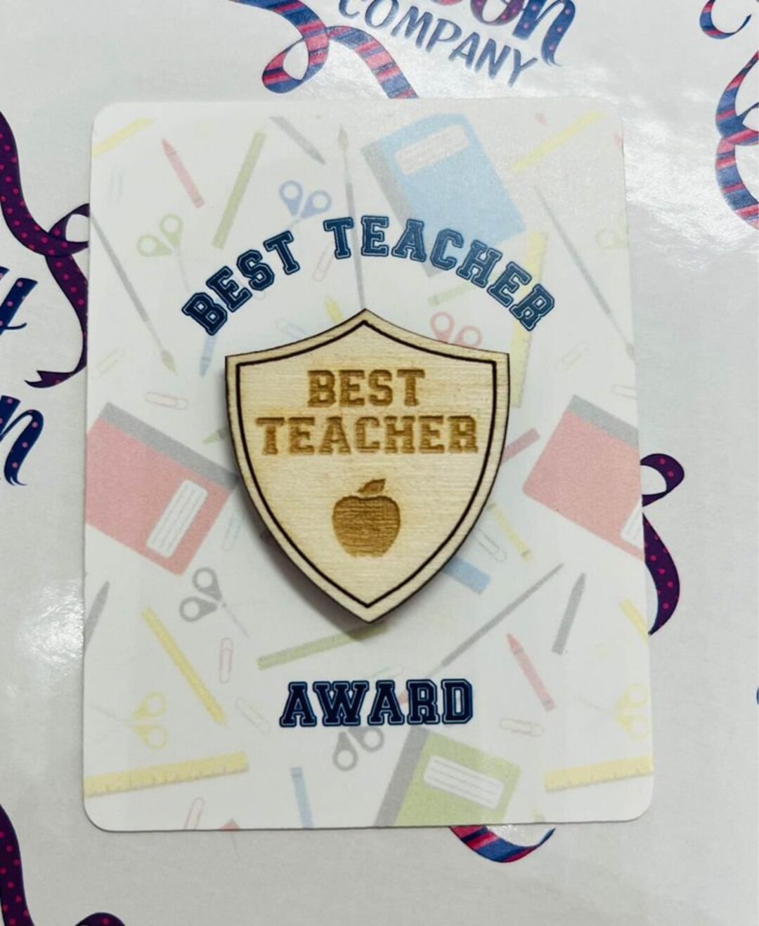 Best Teacher Award Pin Badge - Etsy