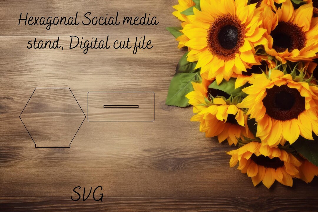 Hexagonal Social Media Display Stand Cut File - Etsy