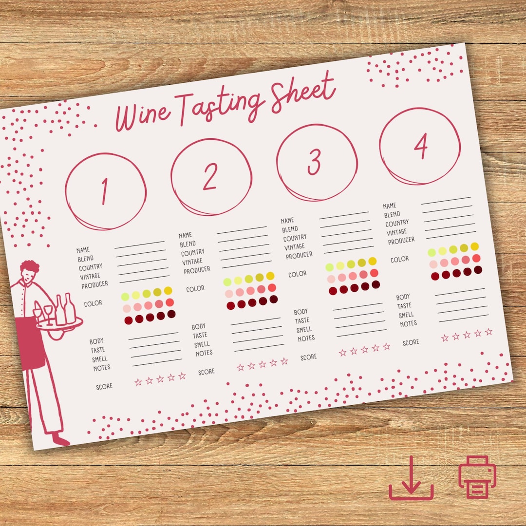 Wine Tasting Bundle Wine Tasting Sheet & Tasting Instructions How to ...