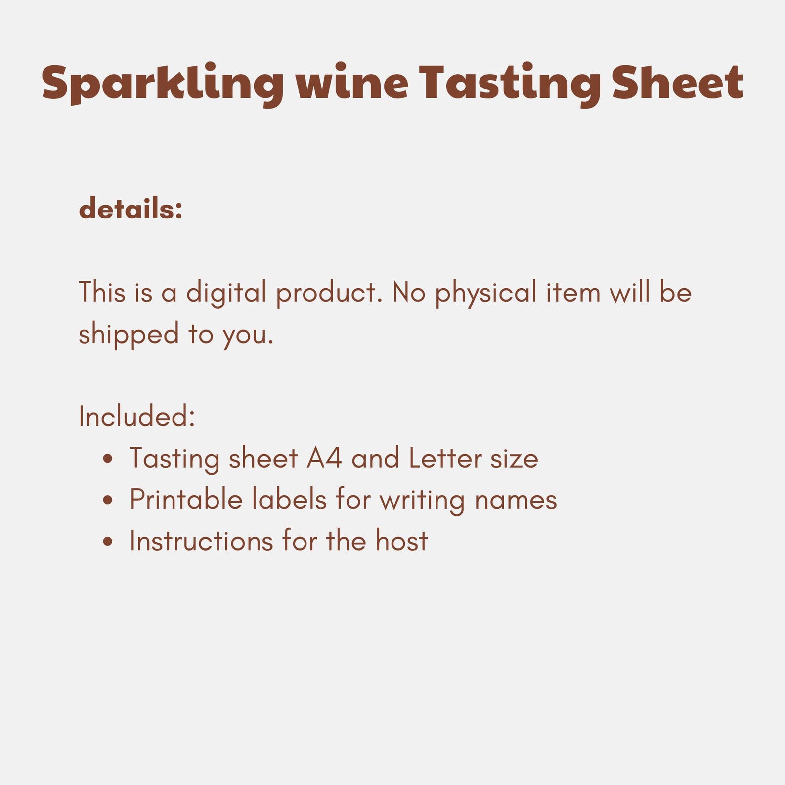 Sparkling Wine Tasting Bundle | Wine Tasting Sheet & Tasting ...