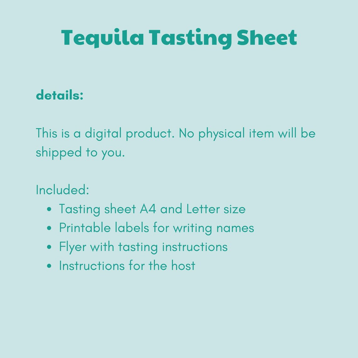 Tequila Tasting Bundle Tequila Tasting Sheet & Tasting Instructions How ...