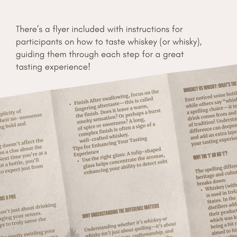 Whiskey Vs. Whisky Tasting Sheet – Printable Whiskey Tasting Notes ...