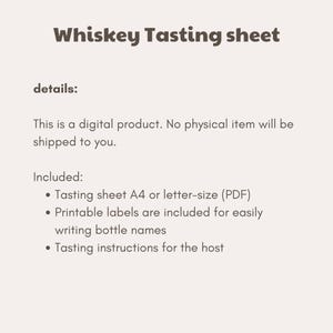 Whiskey Vs. Whisky Tasting Sheet – Printable Whiskey Tasting Notes ...