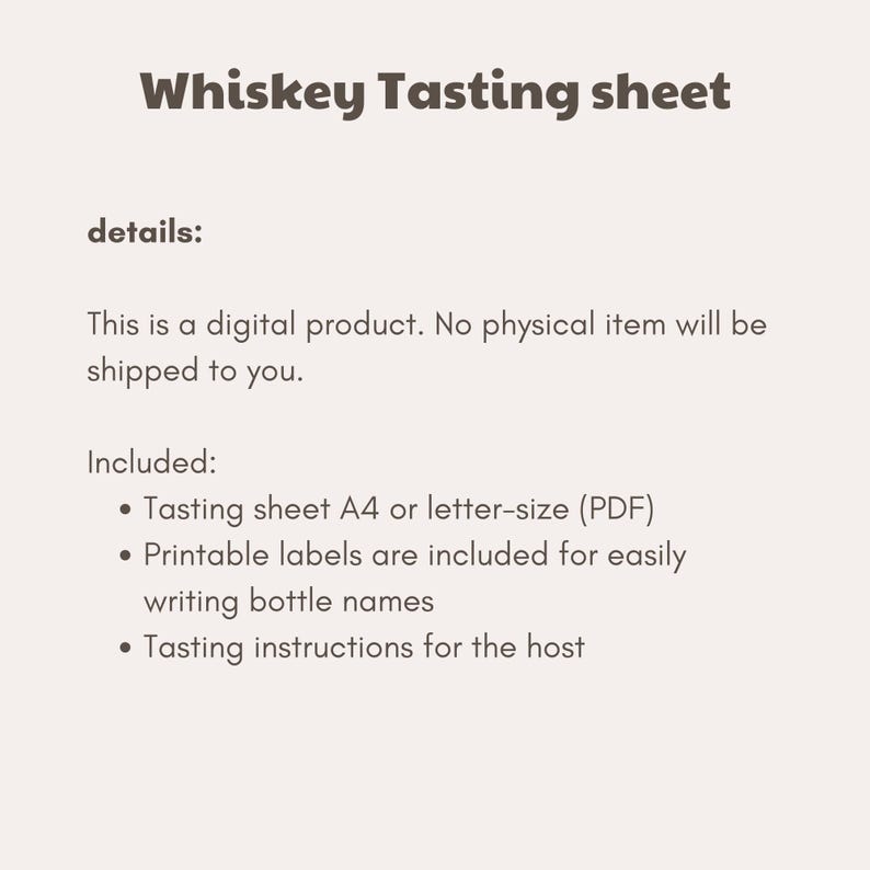 Whiskey Vs. Whisky Tasting Sheet – Printable Whiskey Tasting Notes ...