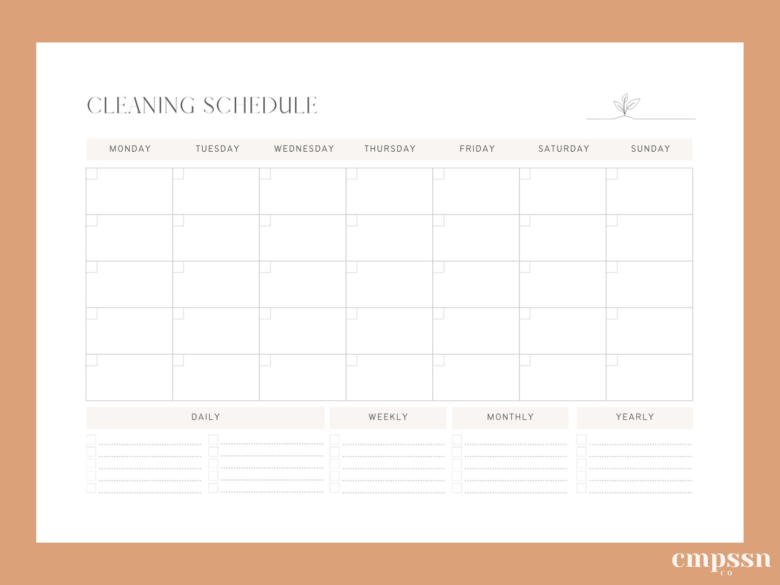 Weekly Cleaning Schedule Printable - Cleaning Checklist - Weekly House ...