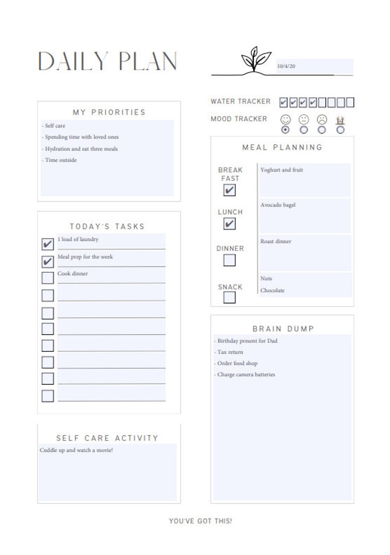 ADHD Daily Digital Planner 2024, Minimalist ADHD Adult Planner ...