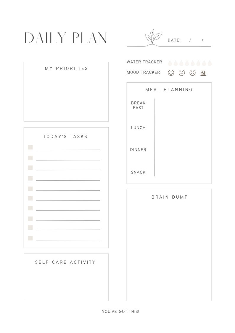 ADHD Daily Digital Planner 2024, Minimalist ADHD Adult Planner ...
