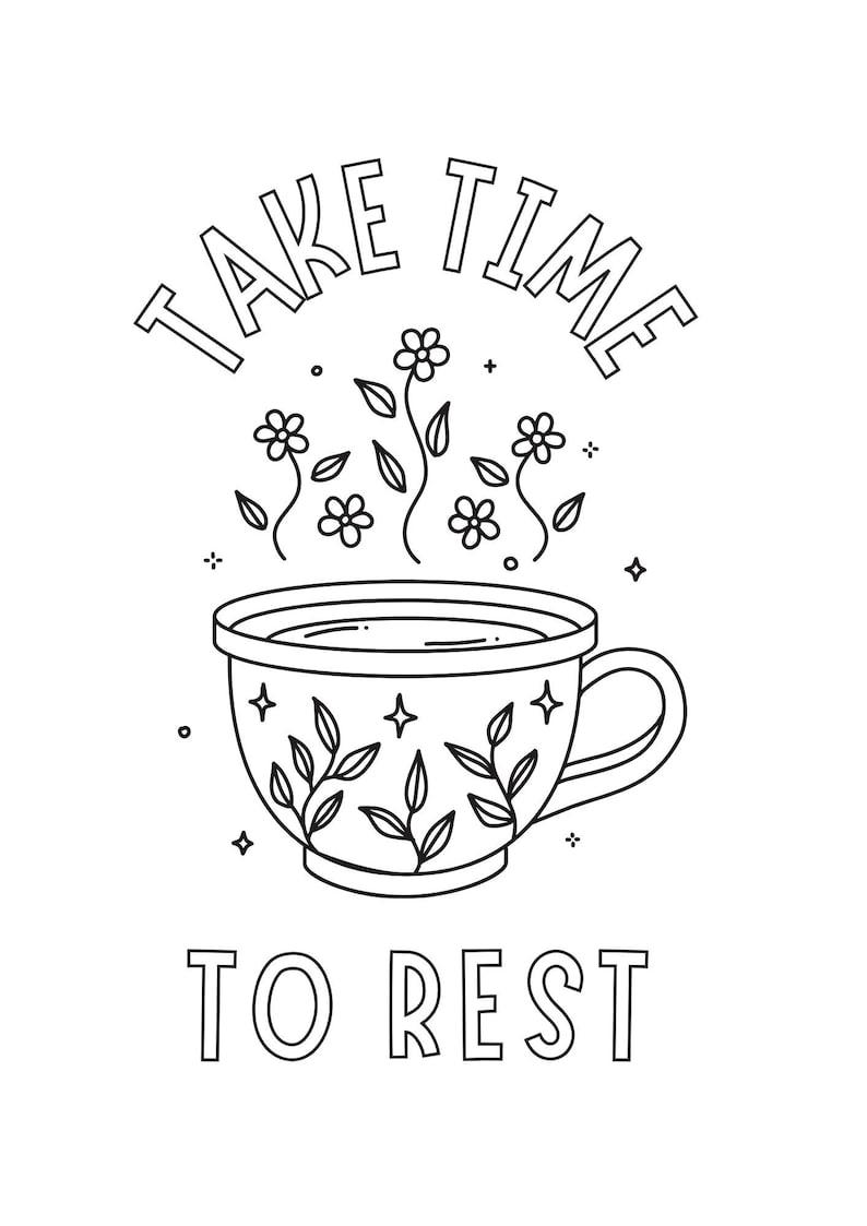 Mental Health Colouring Sheets - Printable - Adult Colouring Sheets, 8 ...