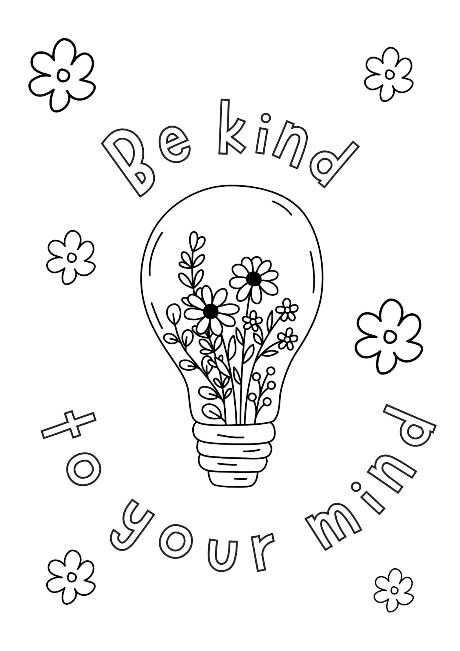 Mental Health Colouring Sheets - Printable - Adult Colouring Sheets, 8 ...